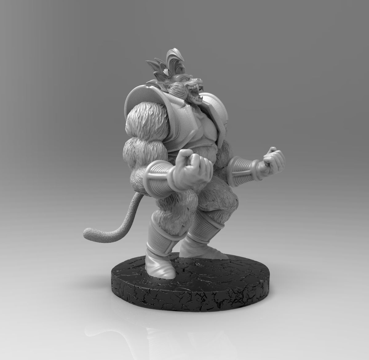 A631 - Anime character design, The Vege Monkey form, STL 3D model desi ...