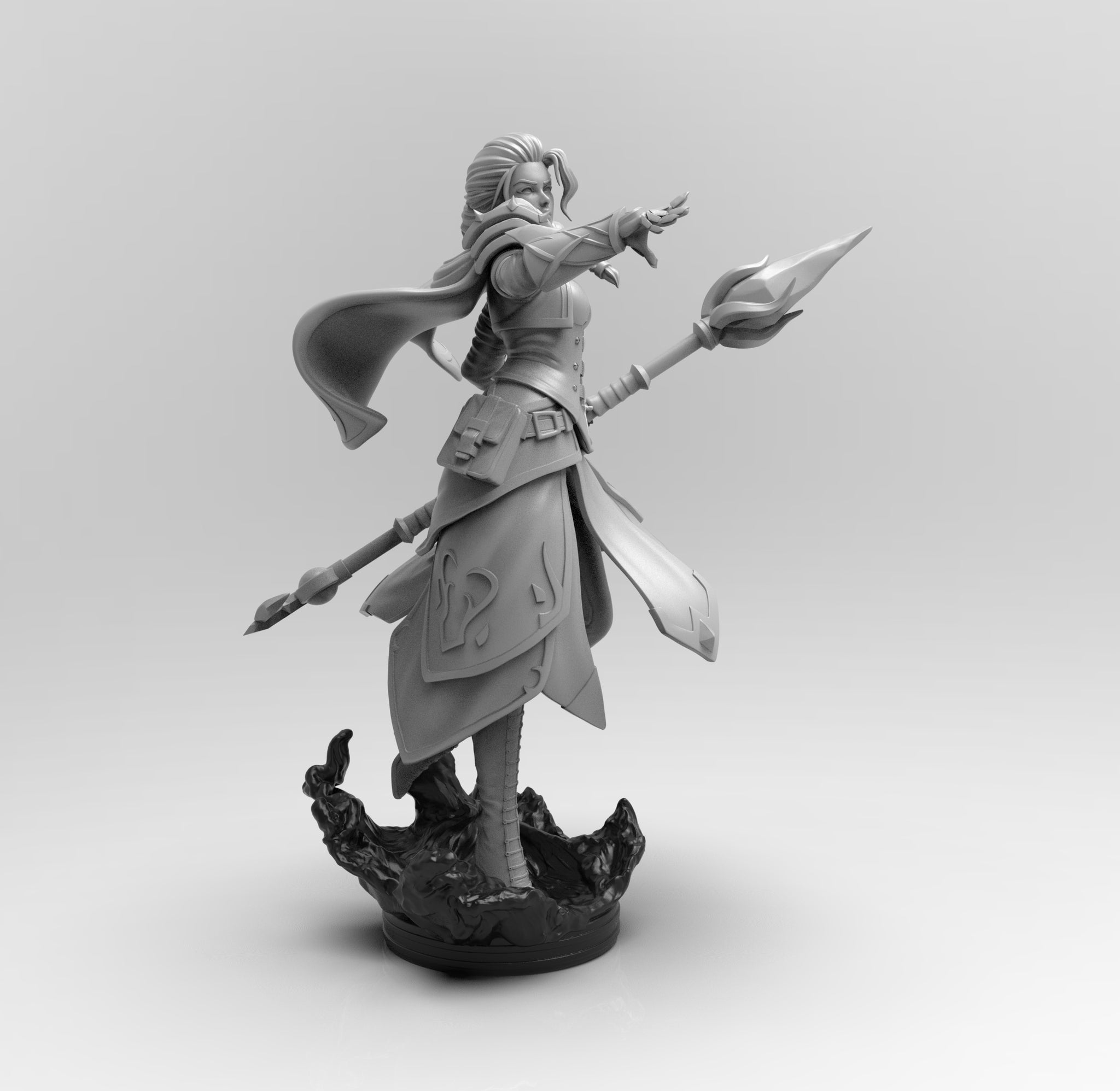 A691 - Games Character design, The WOW magix Girl statue, STL 3D model ...