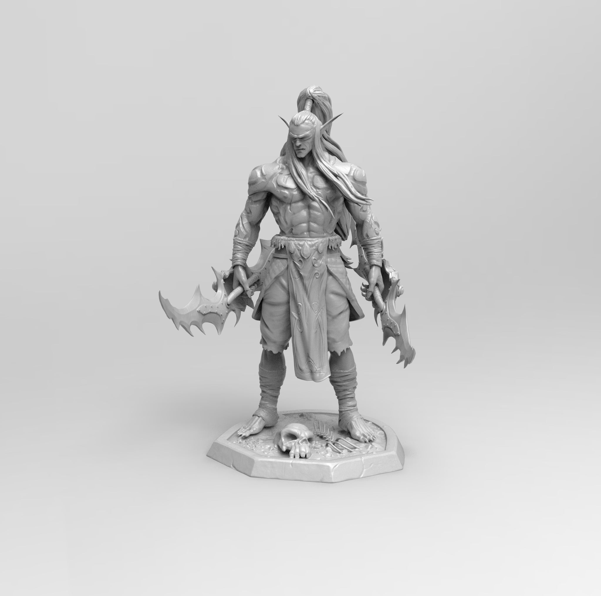 A156 - Games character design statue, Blind mask hunter, STL 3D model ...