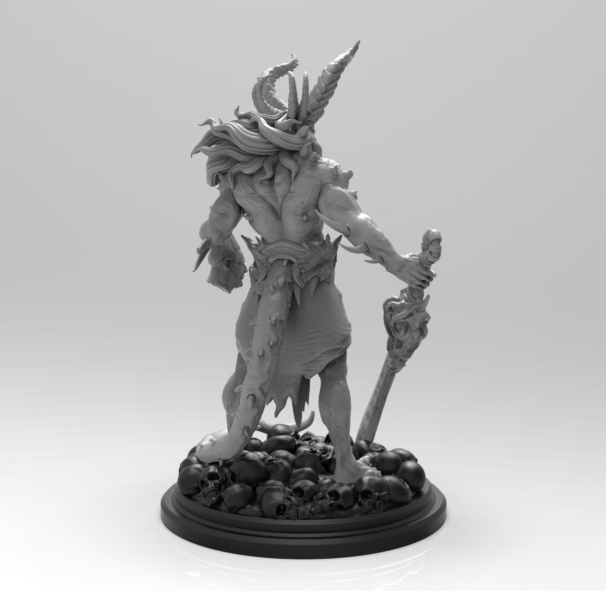 A769 - Demon character design, The demonic slayer statue, STL 3D model ...