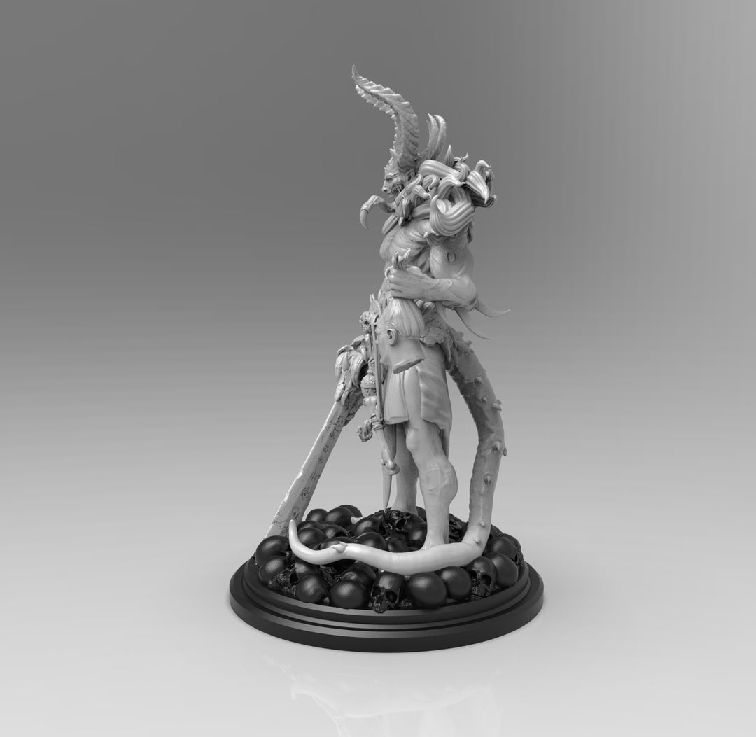 A769 - Demon character design, The demonic slayer statue, STL 3D model ...