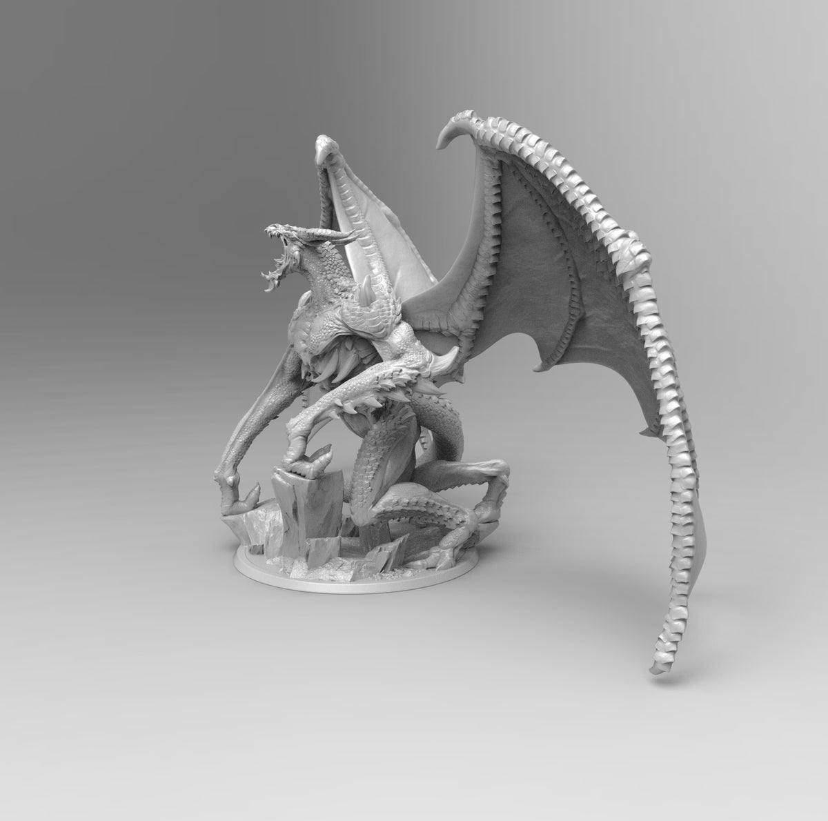 A161 - Legendary creature design, The Bat Dragon, STL 3D model design ...