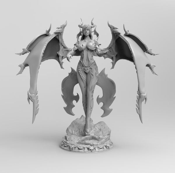 F534 - Demon Girl Character design, The Succubus Statue, STL 3D model – World of STL