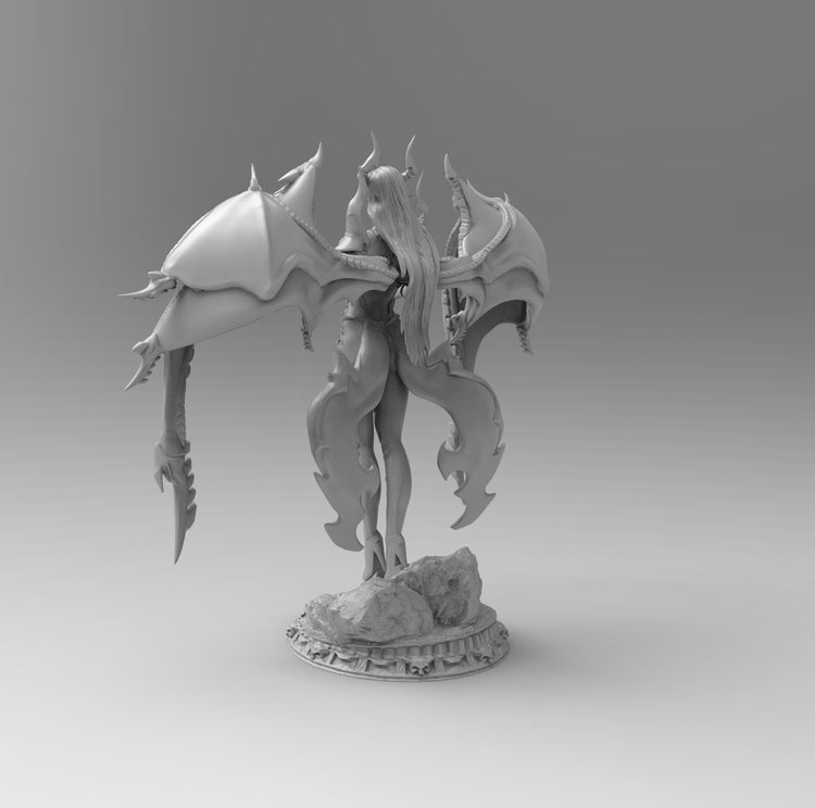 F534 - Demon Girl Character design, The Succubus Statue, STL 3D model ...