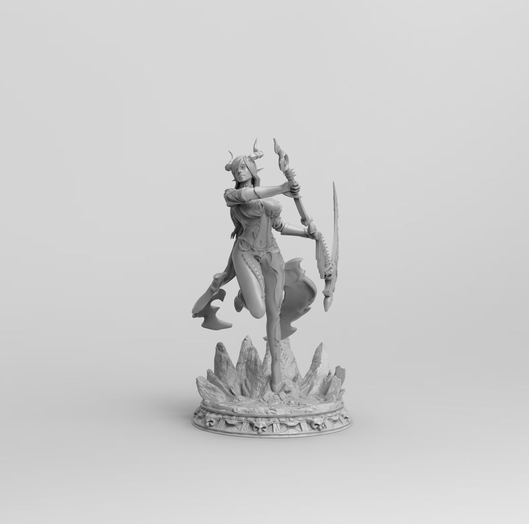 F534 - Demon Girl Character design, The Succubus Statue, STL 3D model ...
