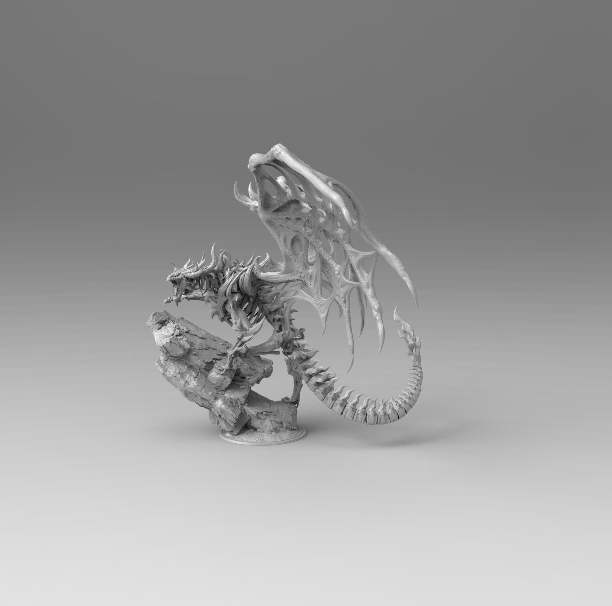 A166 - Legendary bone dragon , Dragon Lich, STL 3D Model design print ...