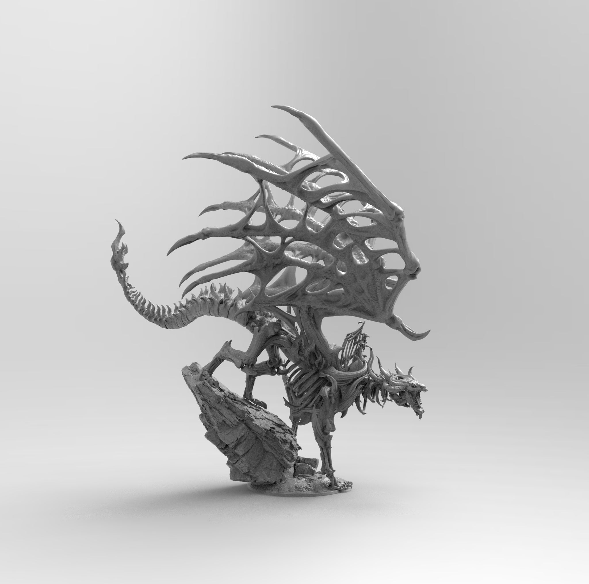 A167 - Legendary Creature design, Bone dragon climb, STL 3D model desi ...