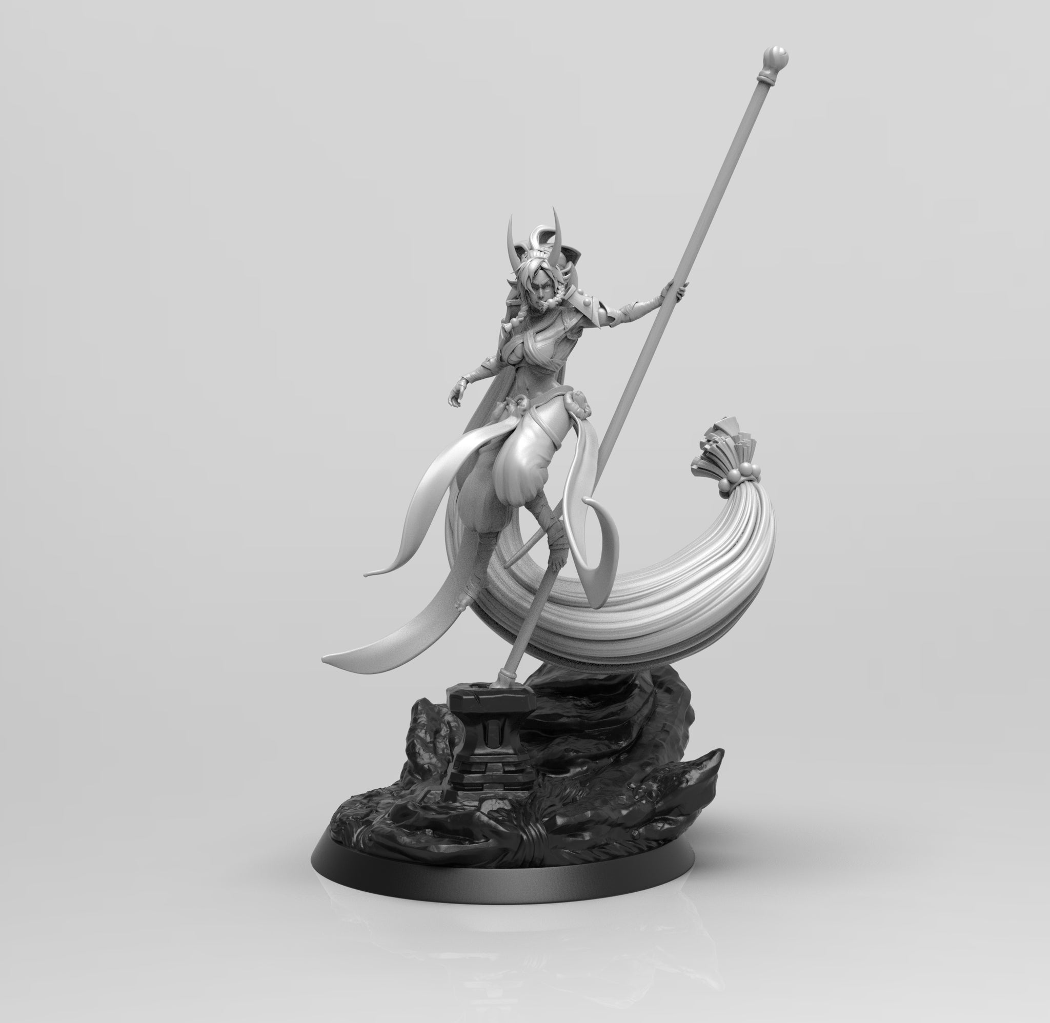 A678 - NSFW character design, The demonic war monk female statue, STL ...