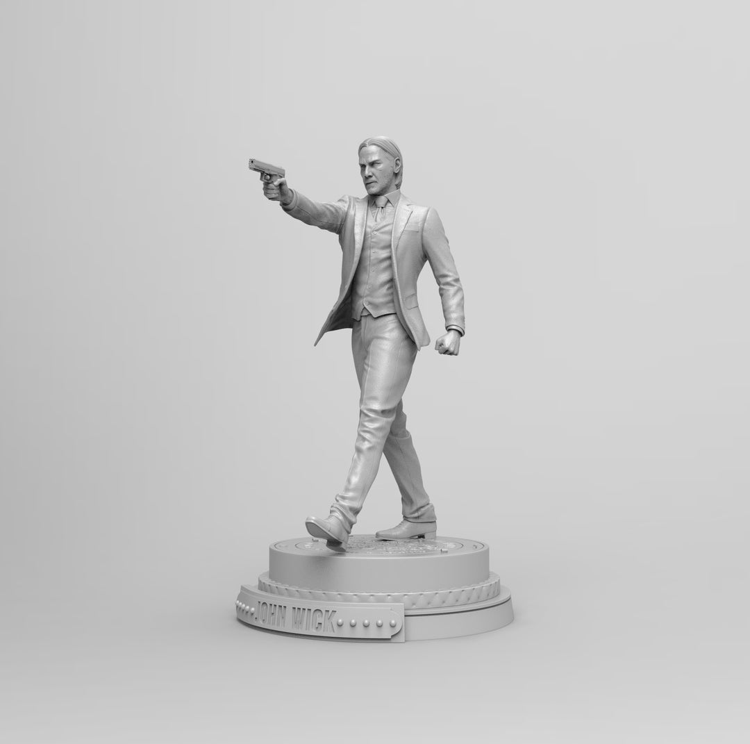 B129 - Movie character design, John Wick never die statue, STL 3D mode ...