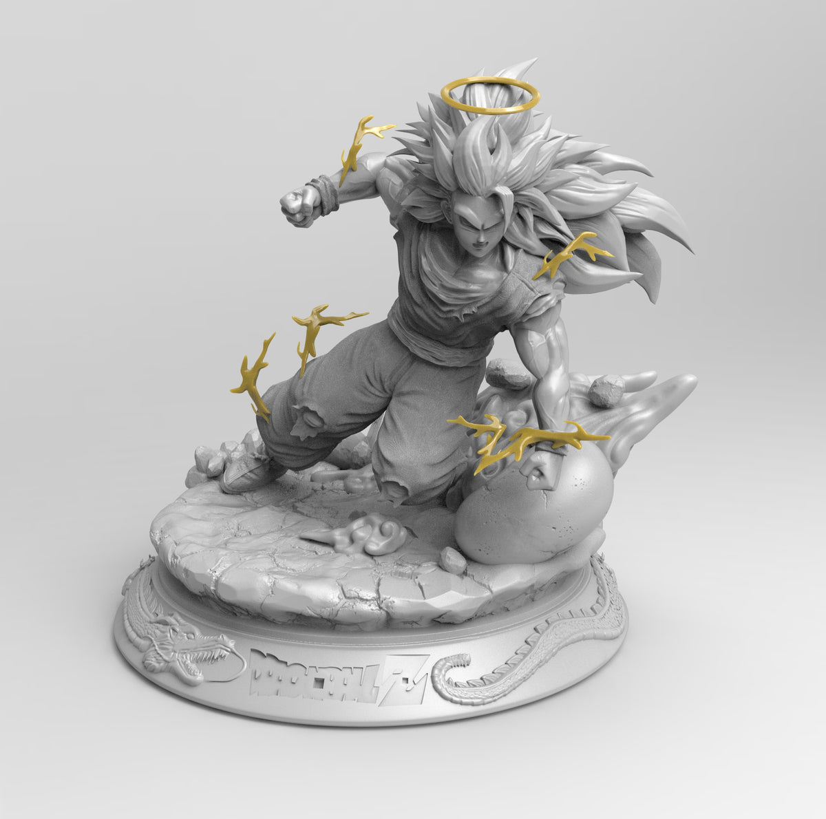 A188 - Anime character, The Yellow long hair guy, STL 3D model design ...
