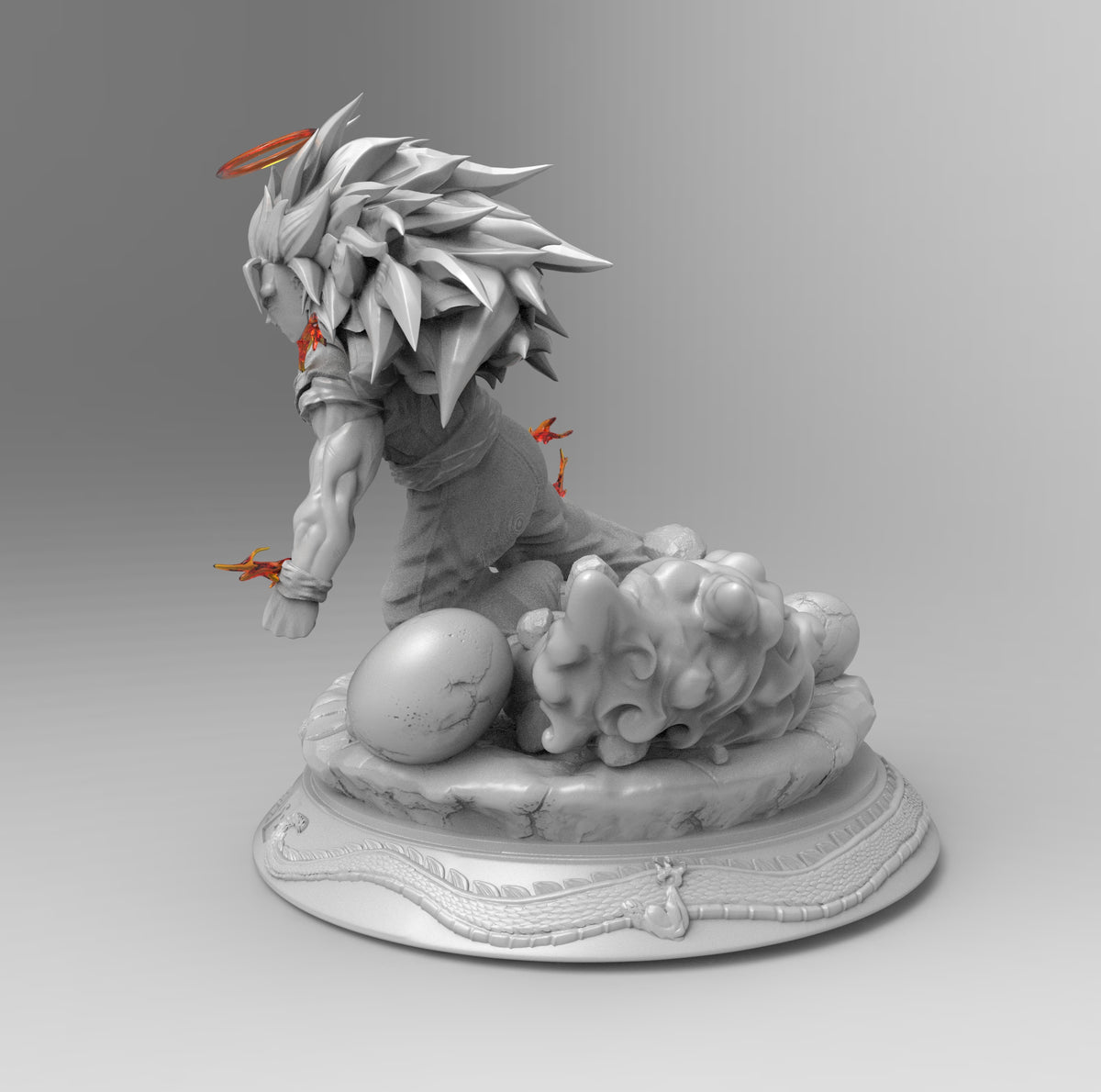 A188 - Anime character, The Yellow long hair guy, STL 3D model design ...