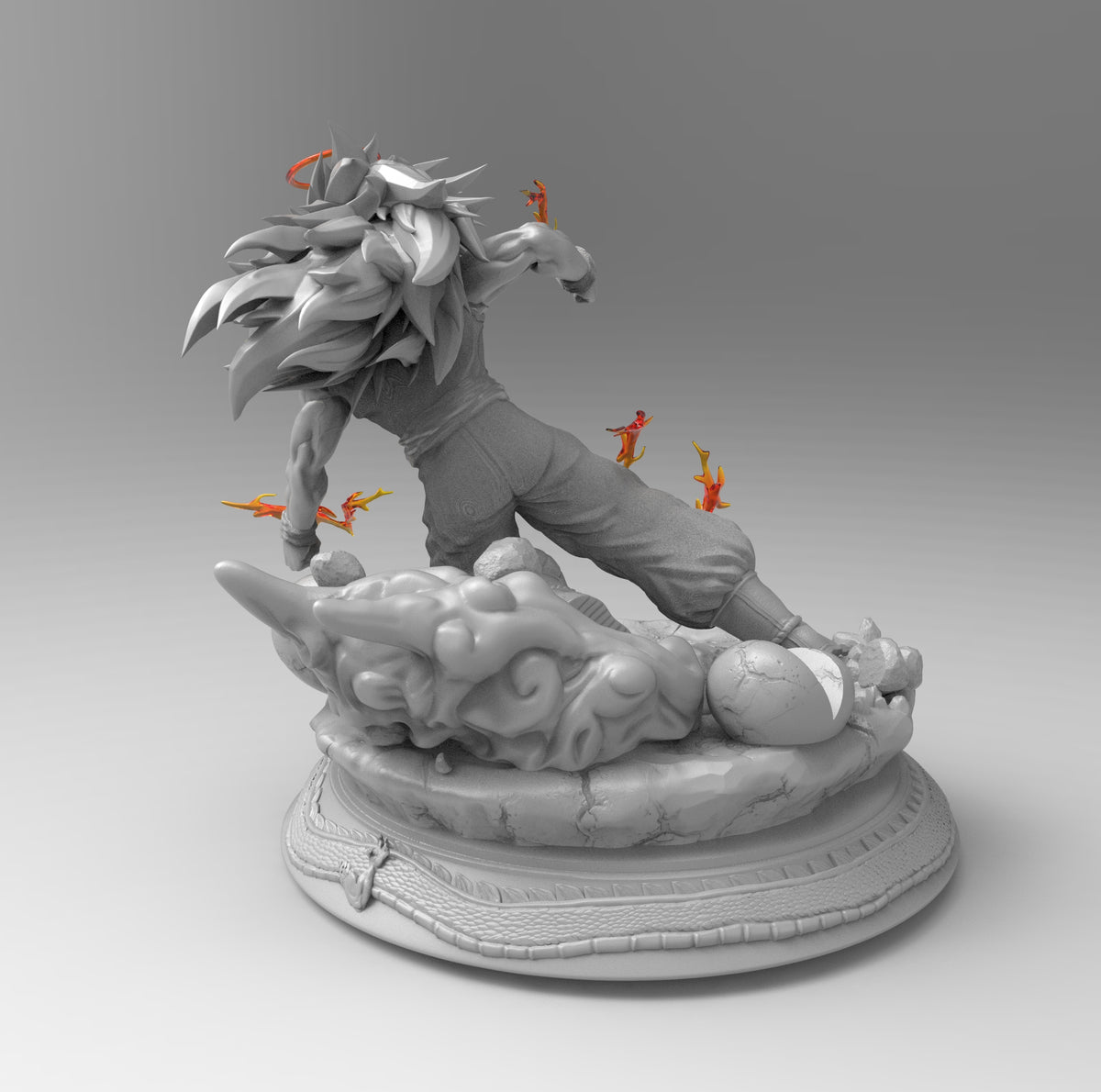 A188 - Anime character, The Yellow long hair guy, STL 3D model design ...