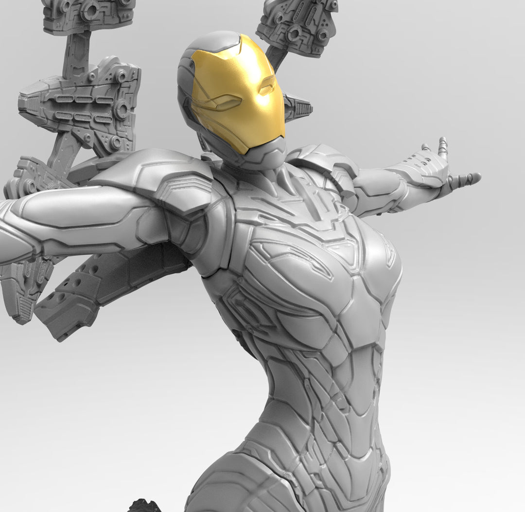 A740 - Comic character design, Iron man's GF Pepper, STL 3D model desi ...