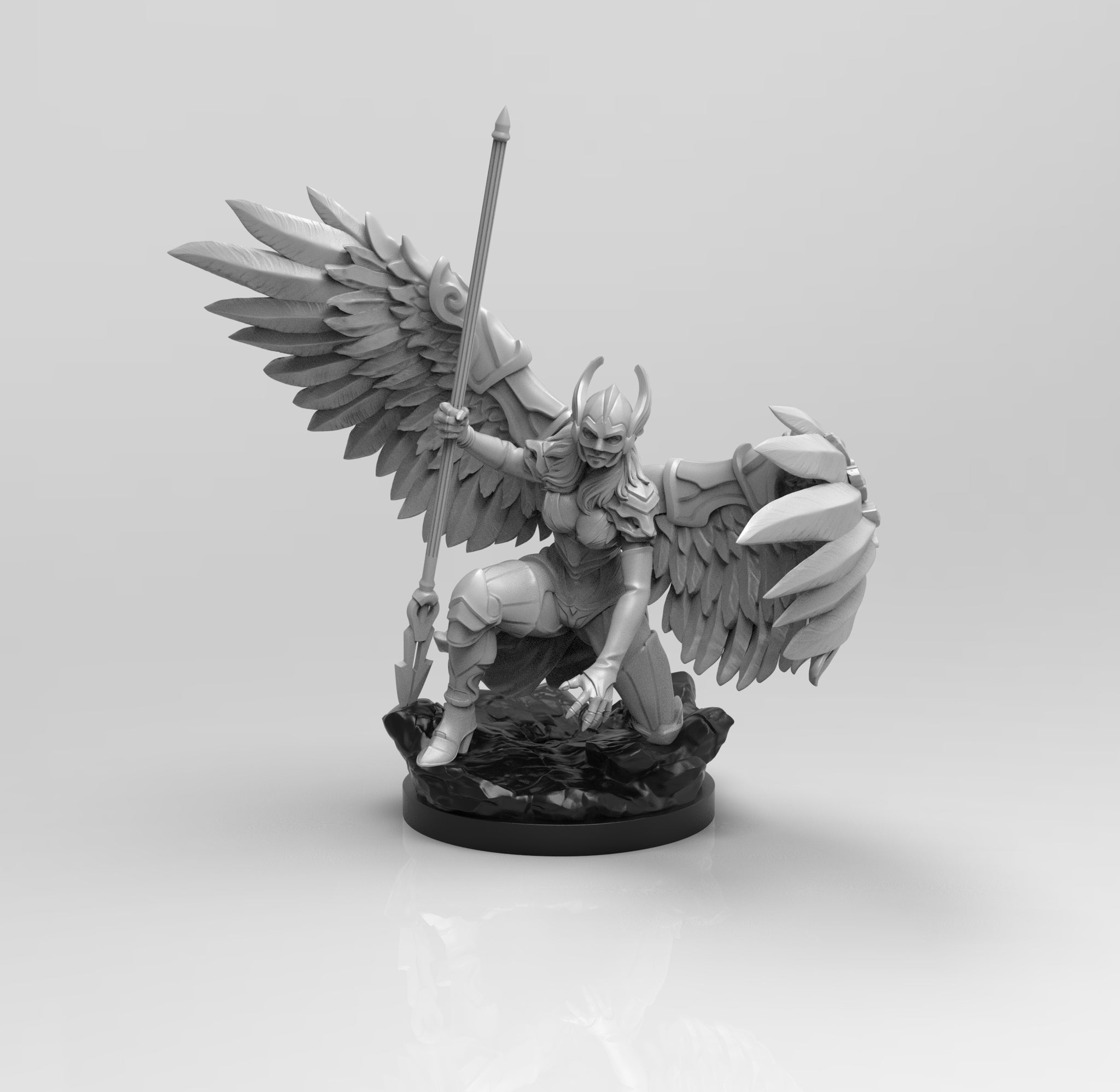 A744 - Character design statue, The Valkyrie female statue, STL 3D mod ...