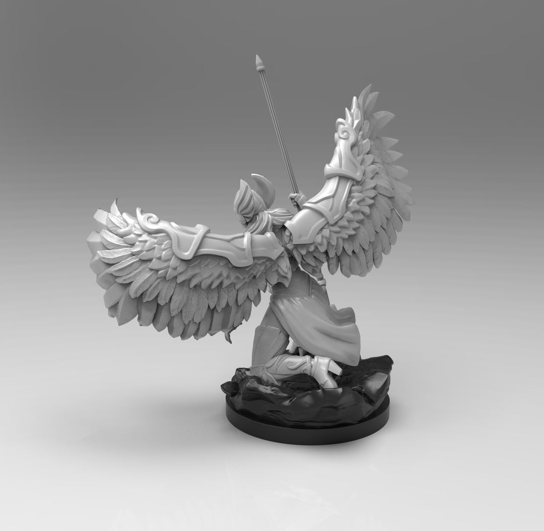 A744 - Character design statue, The Valkyrie female statue, STL 3D mod ...
