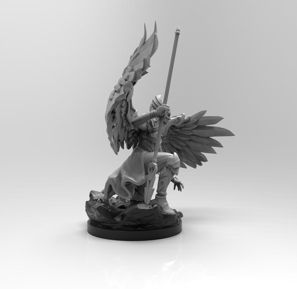 A744 - Character design statue, The Valkyrie female statue, STL 3D mod ...