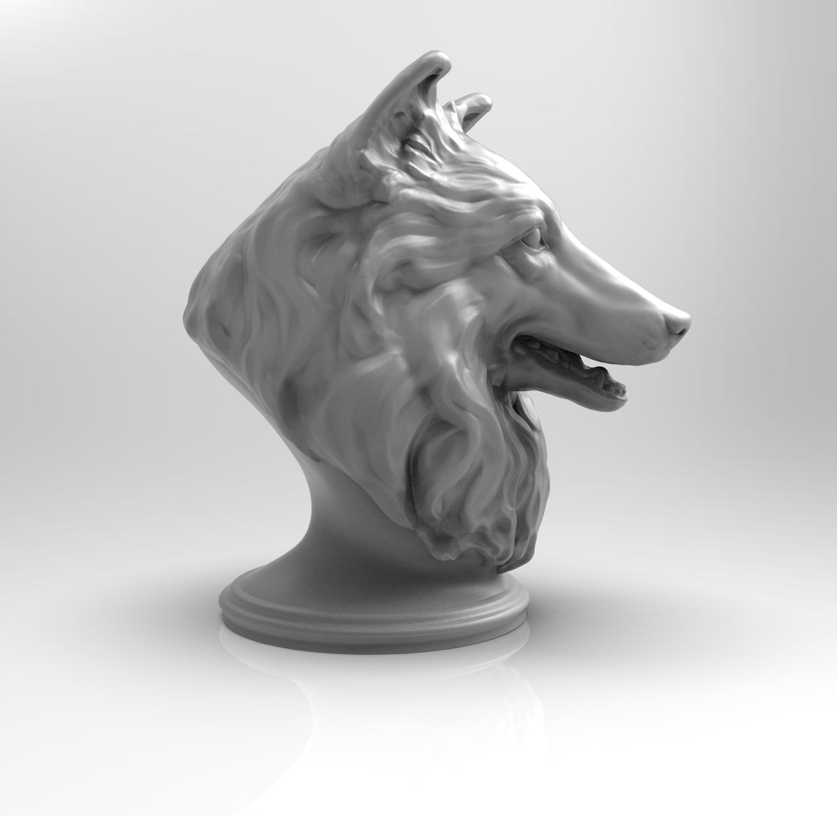 A754 - Dog bust statue design, The Sheltie dog, STL 3D model design pr ...