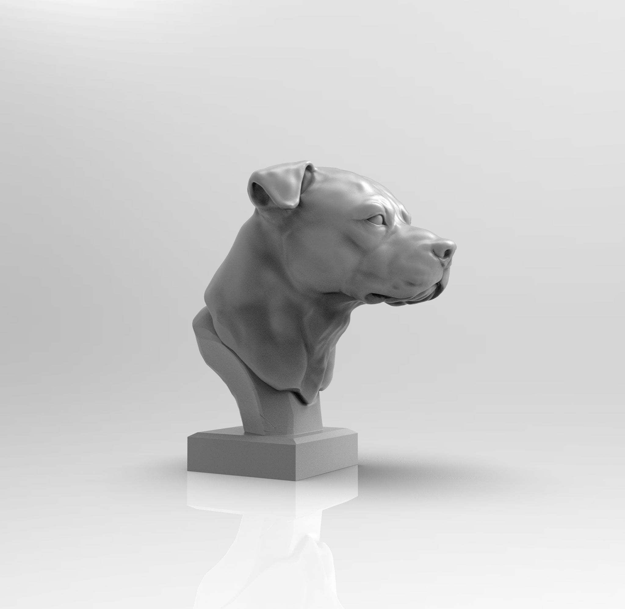 A752 - Animal bust design statue, The Pitbull bust design, STL 3D mode ...