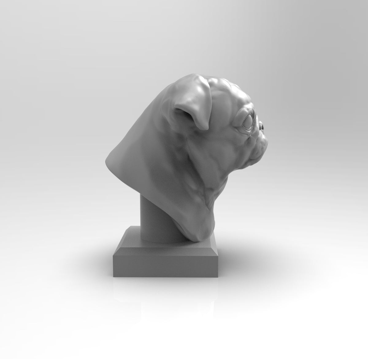 A753 - Animal Bust Statue design, The Pug dog bust, STL 3D model desig ...