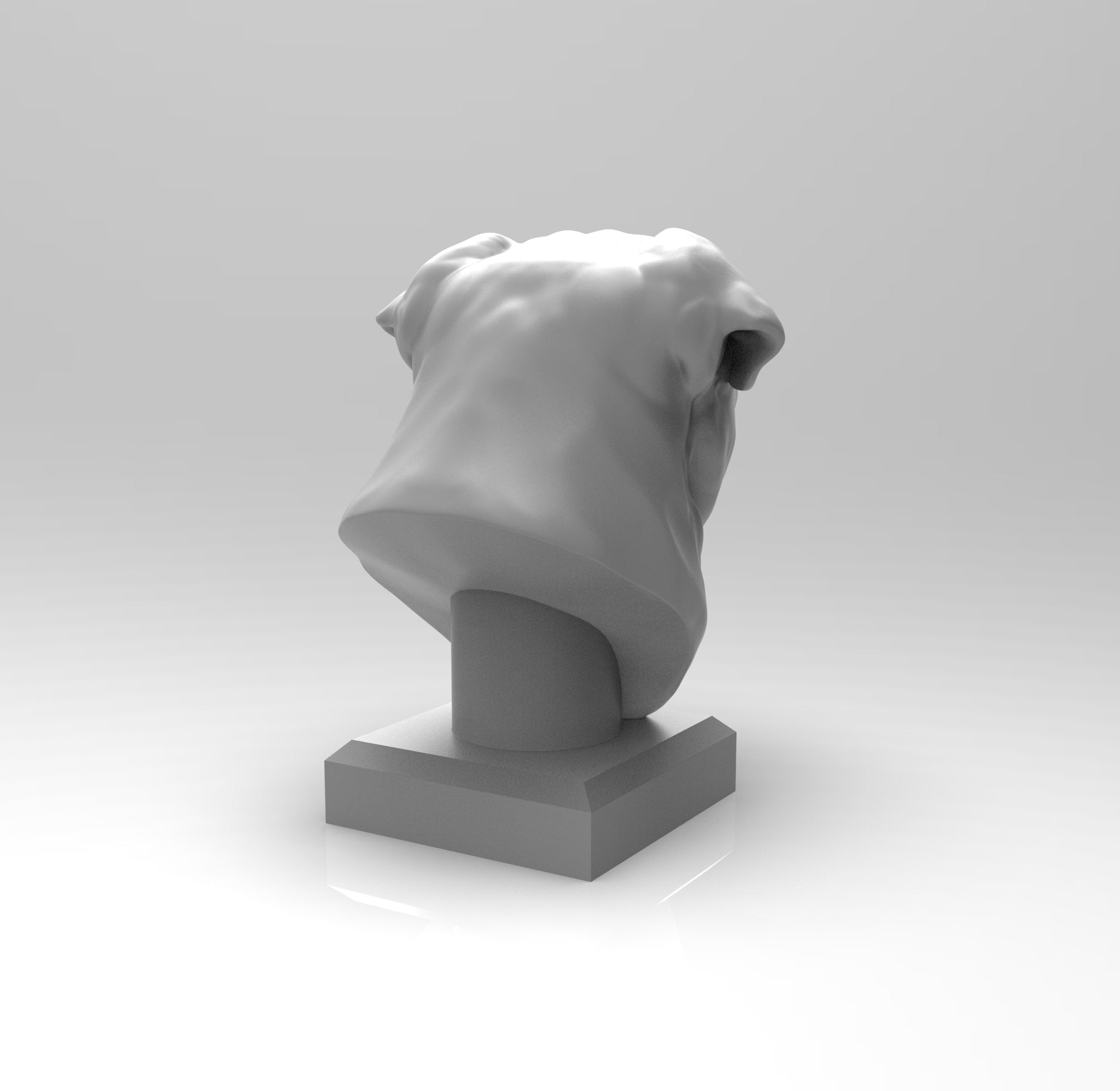 A753 - Animal Bust Statue design, The Pug dog bust, STL 3D model desig ...