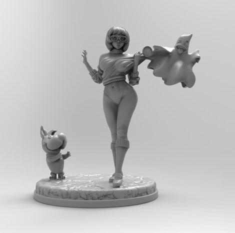 B175 - NSFW cartoon character design, Velma and scooby dog, STL 3D mod ...