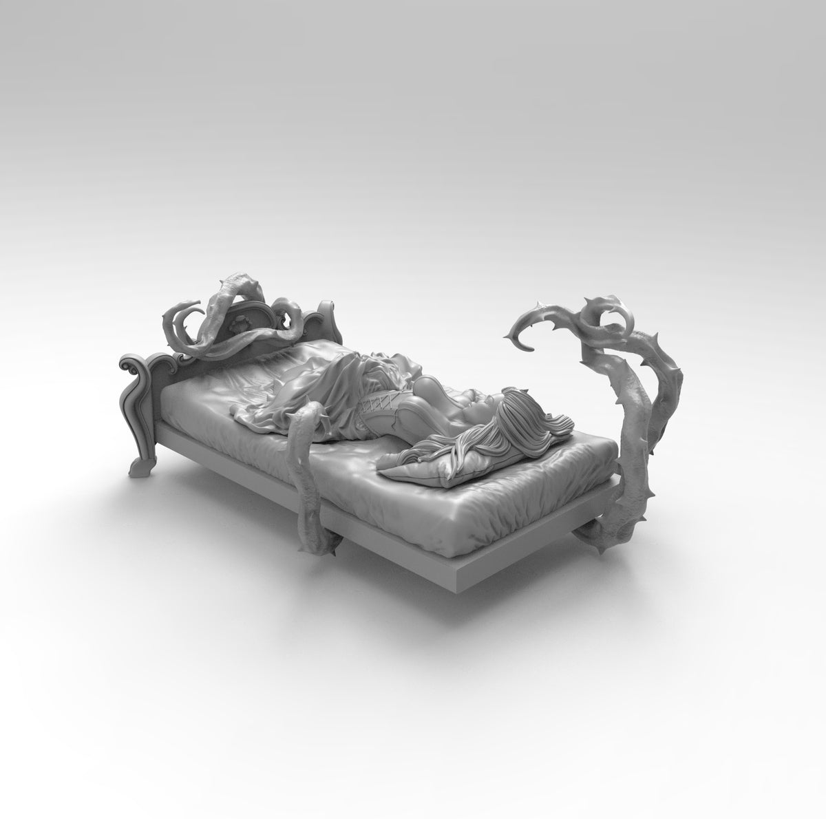 B174 - NSFW cartoon character design, Sleeping beauty ,STL 3D model de ...
