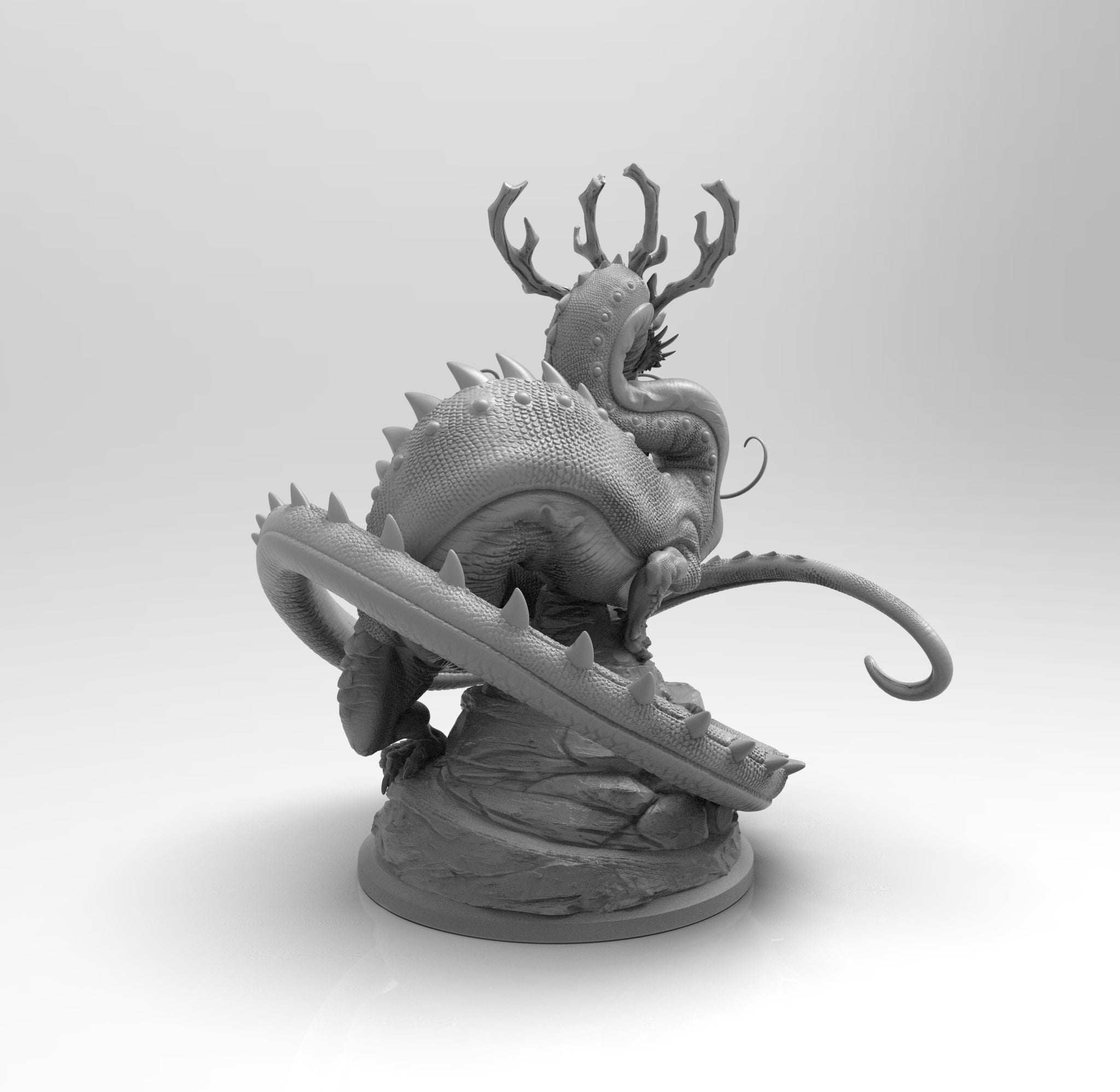 E057 - Legendary dragon design, The earth dragon statue, STl 3D model ...