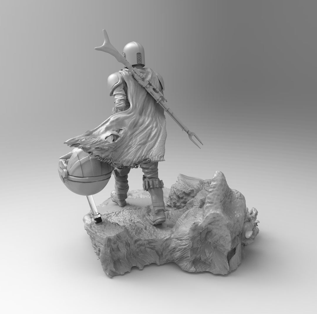 A314 - Movies character design, SW Manda with Kiddo Yo, STL 3D model d ...