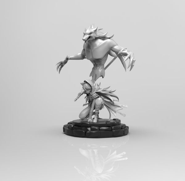 E039 - Games character design, The Razor statue, STL 3D model design p ...