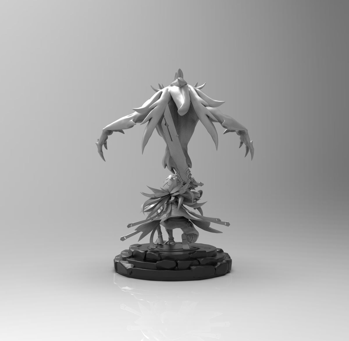 E039 - Games character design, The Razor statue, STL 3D model design p ...