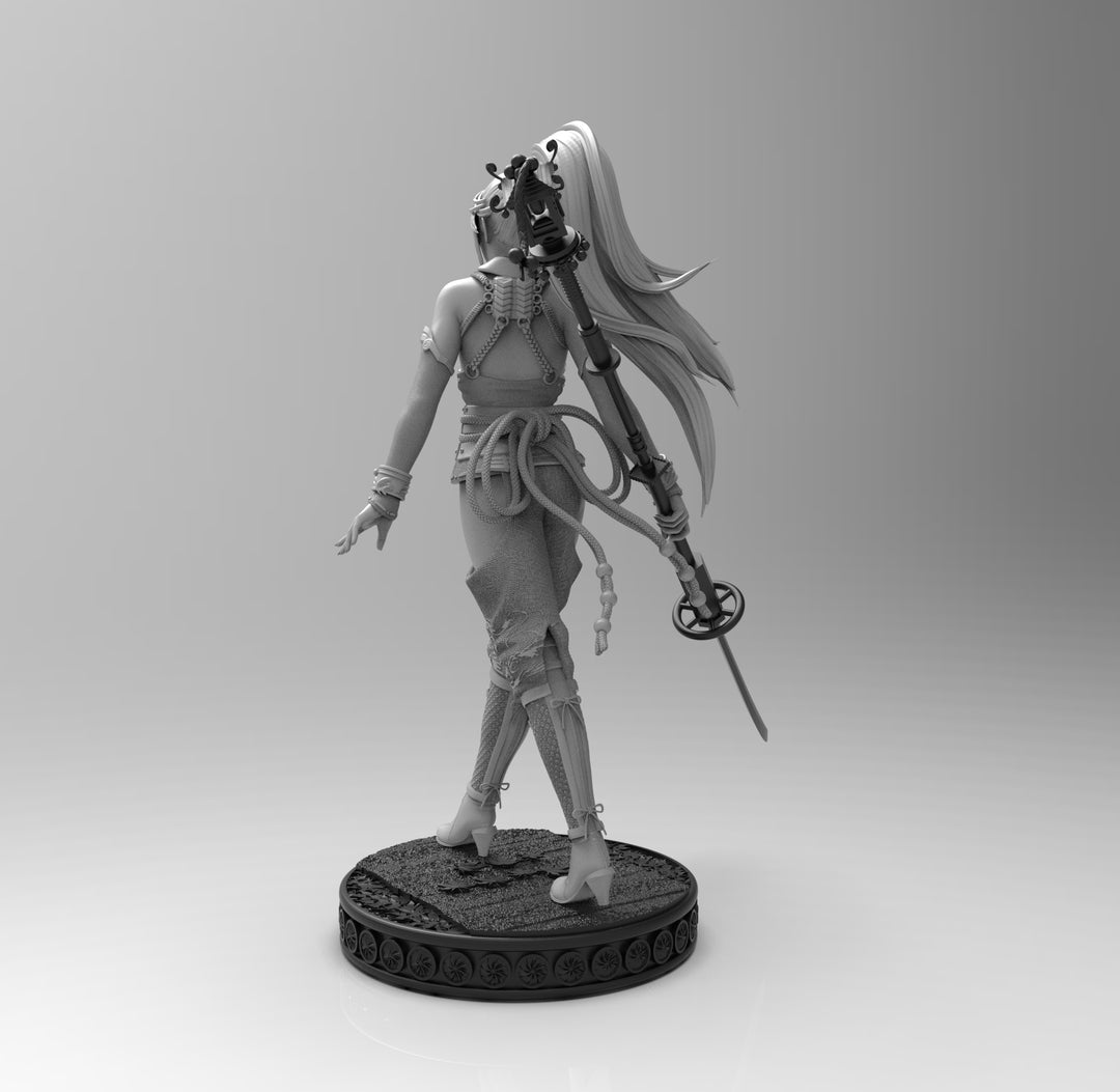 E037 - Games character design, The momiji with blade statue, STL 3D mo ...
