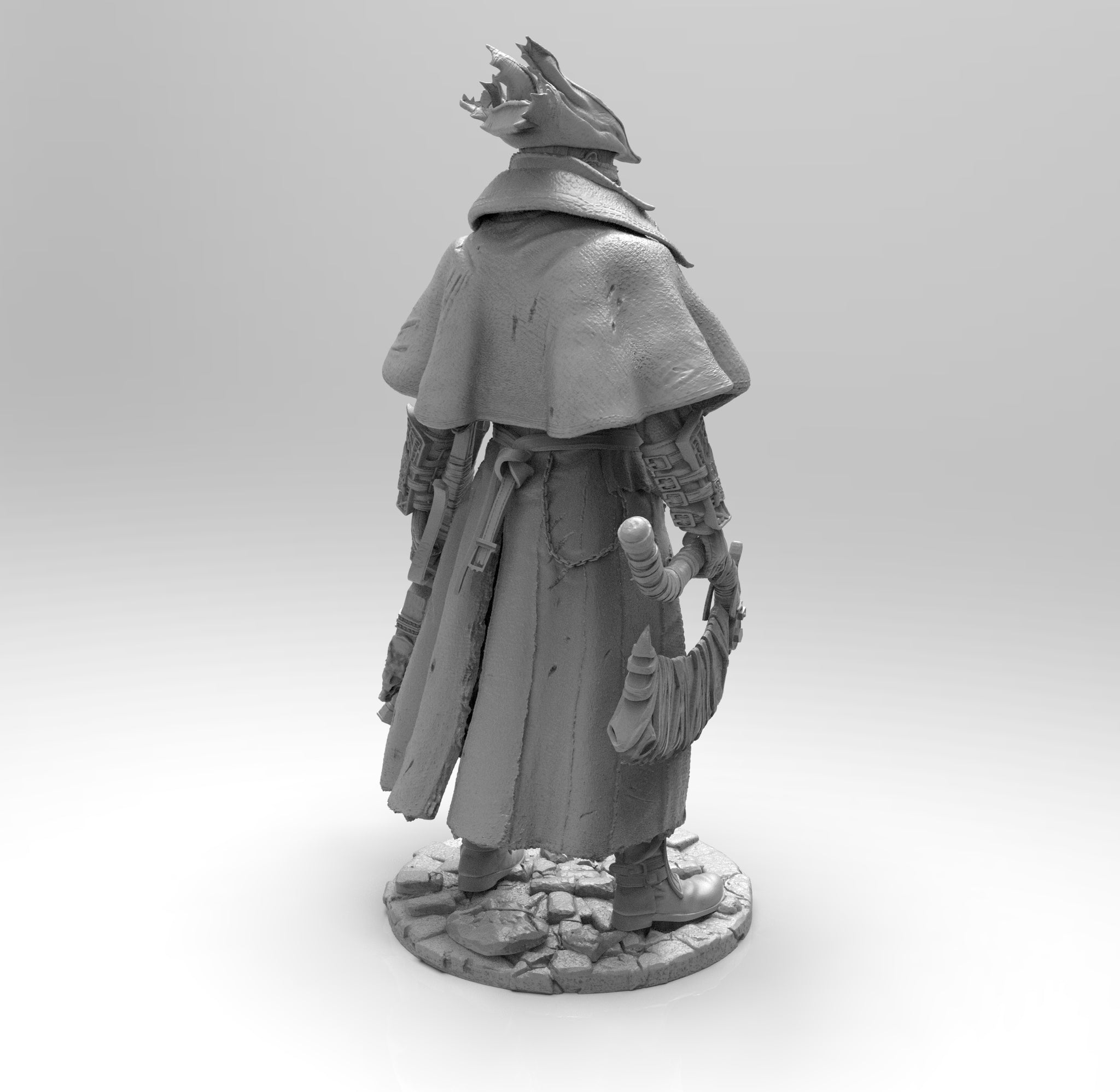 E030 - Games character design, The Red Blood Borne Hunter, STL 3D mode ...