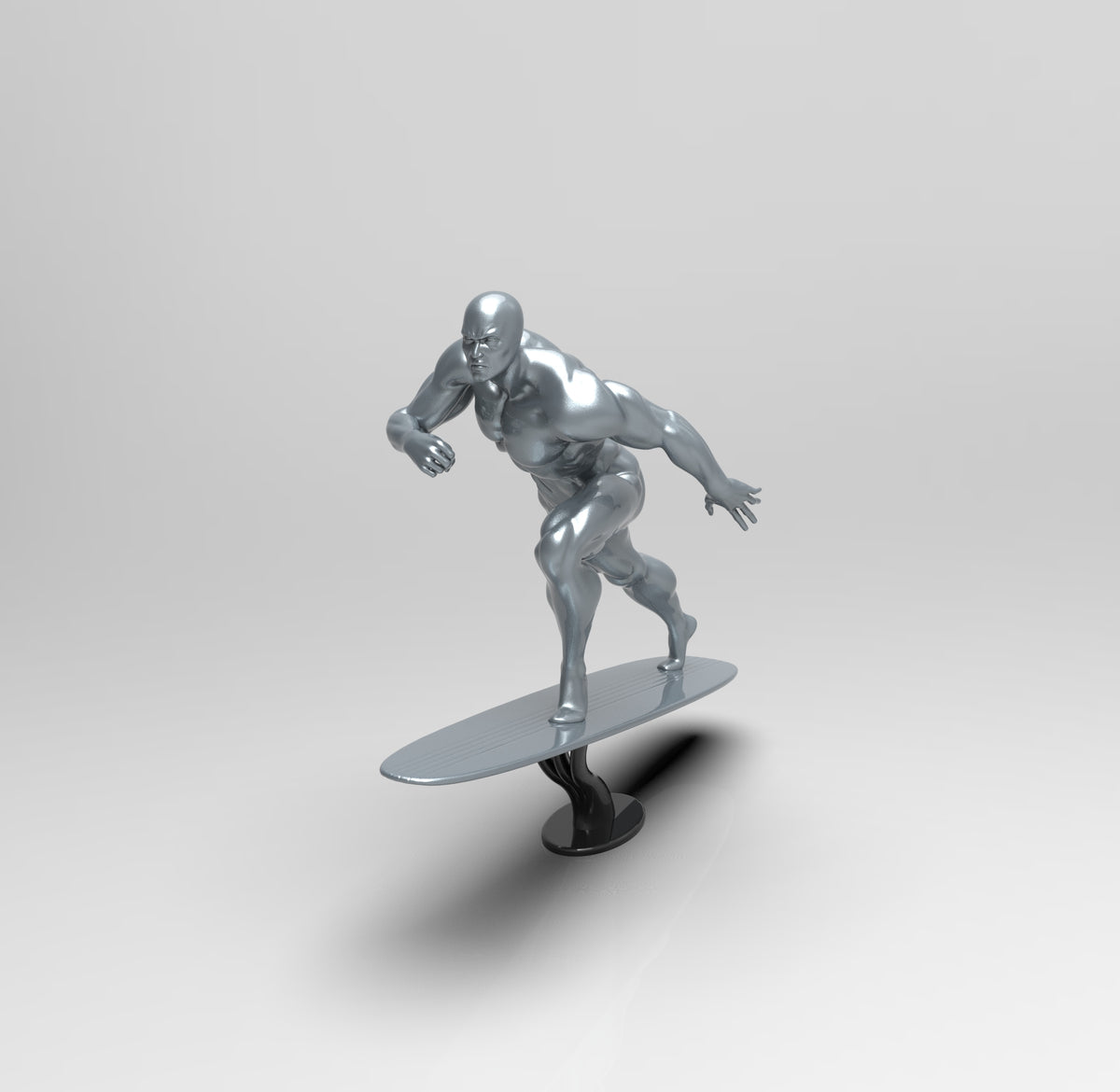 E023 - Comic character design, The SIlver guy with board in the univer ...