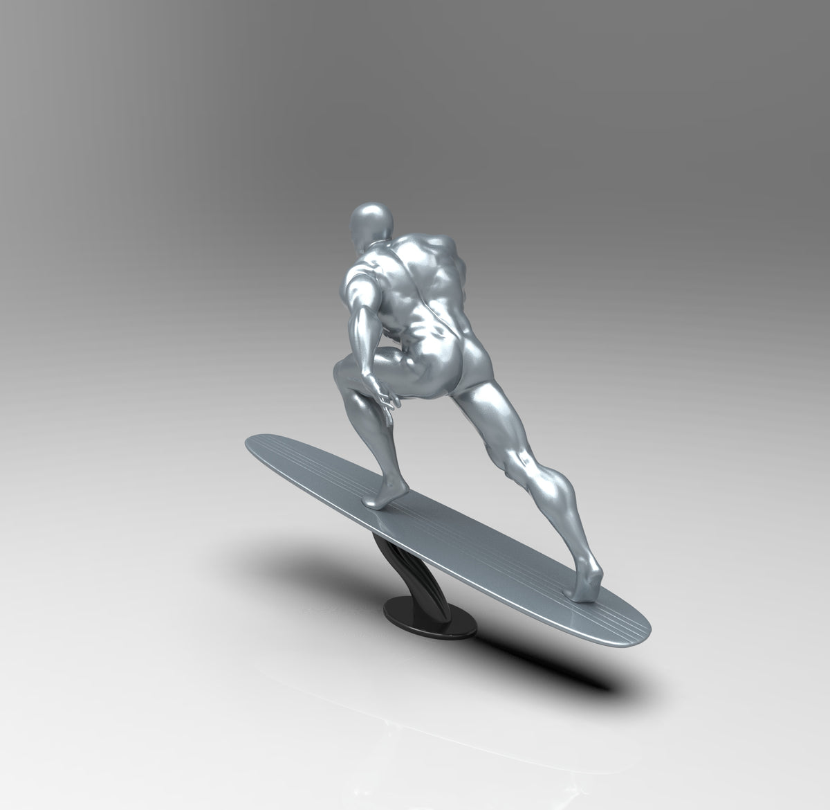 E023 - Comic character design, The SIlver guy with board in the univer ...