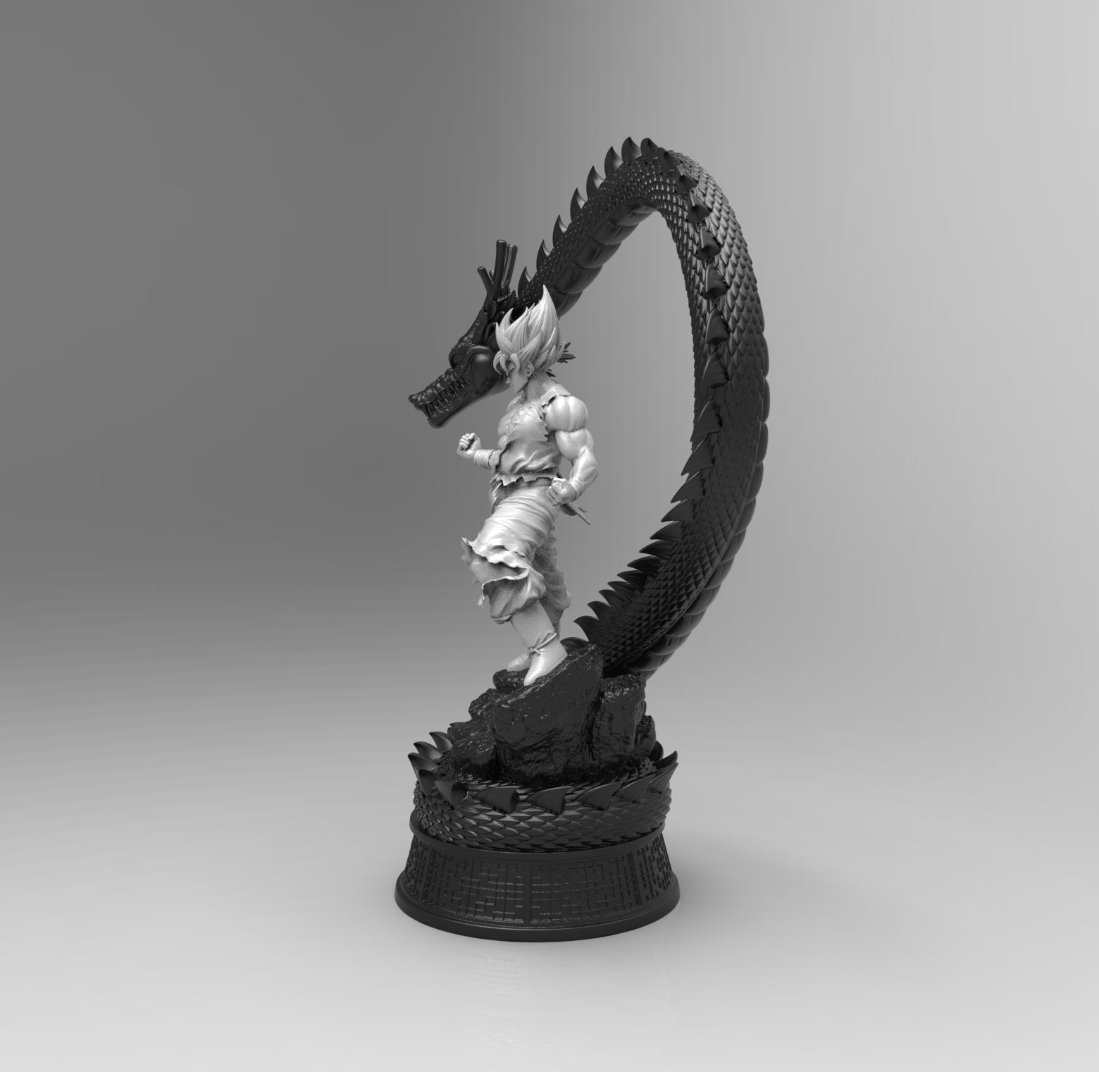A662 - Anime character design, The Dragon with wu kong ,STL 3D model d ...