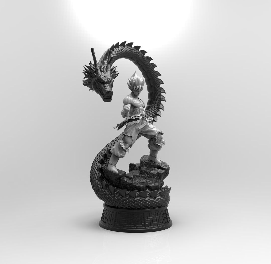 A662 - Anime character design, The Dragon with wu kong ,STL 3D model d ...