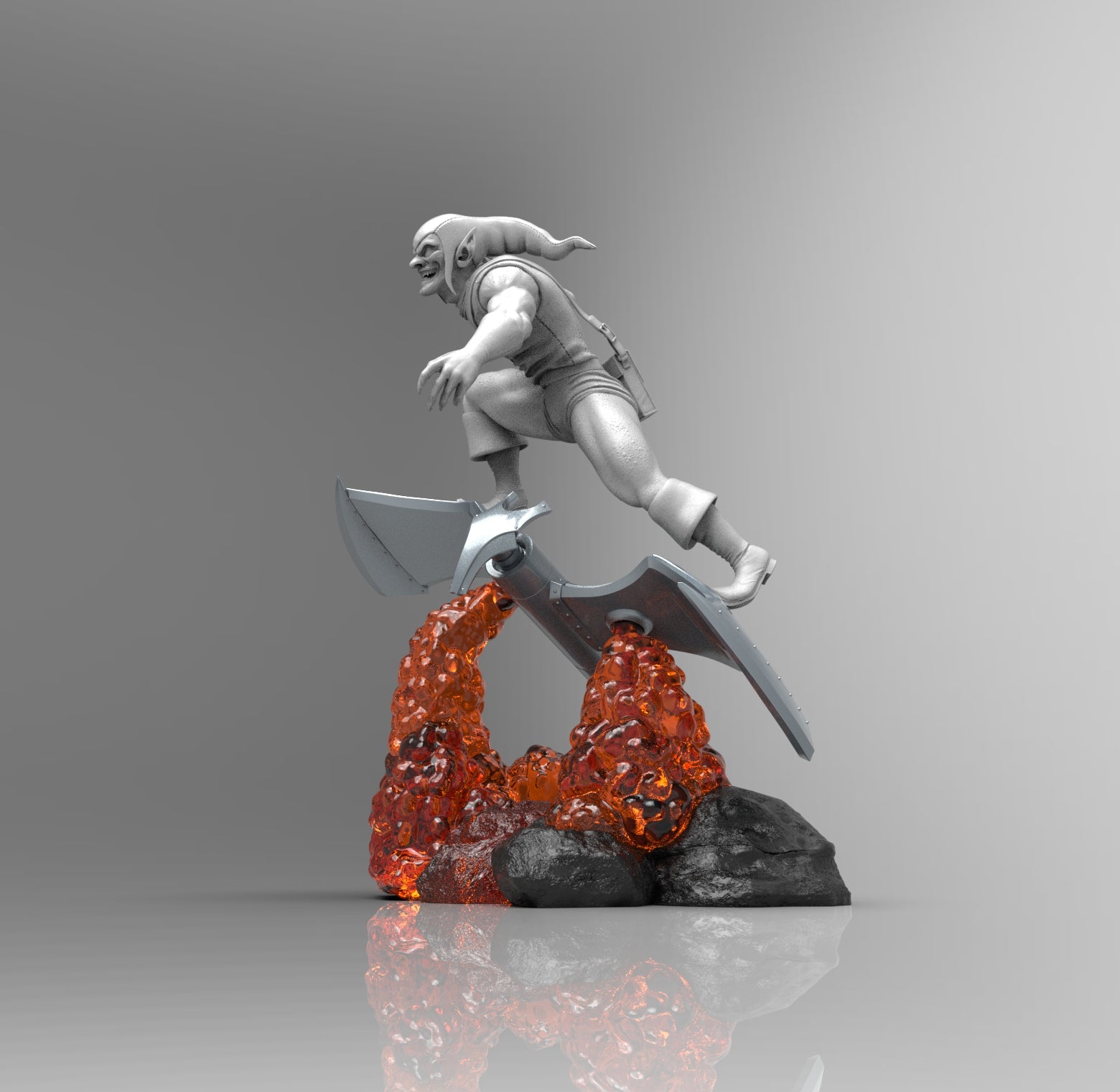 E094 - Comic character design, The Goblin with mecha bird, STL 3D mode ...