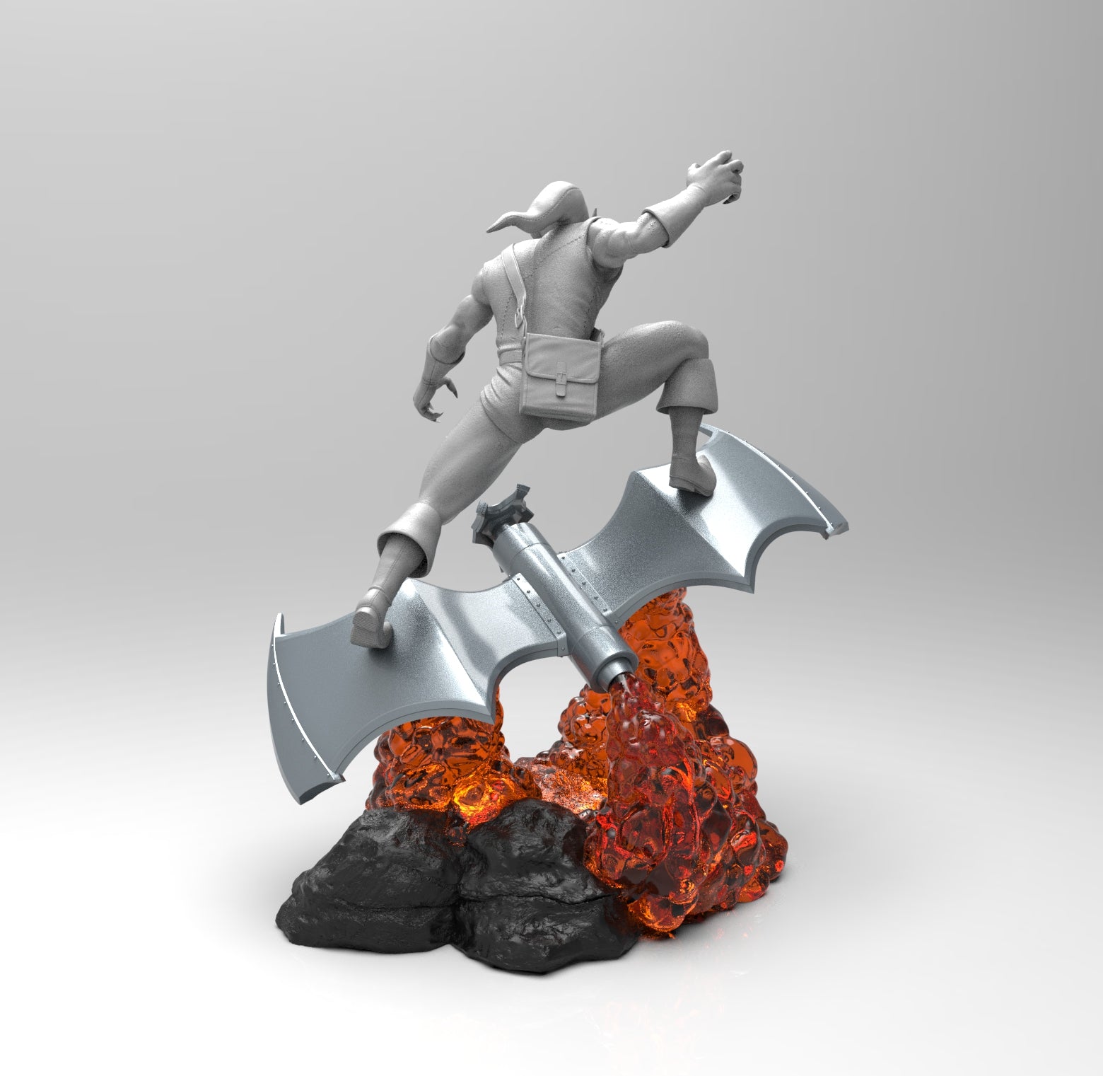 E094 - Comic character design, The Goblin with mecha bird, STL 3D mode ...