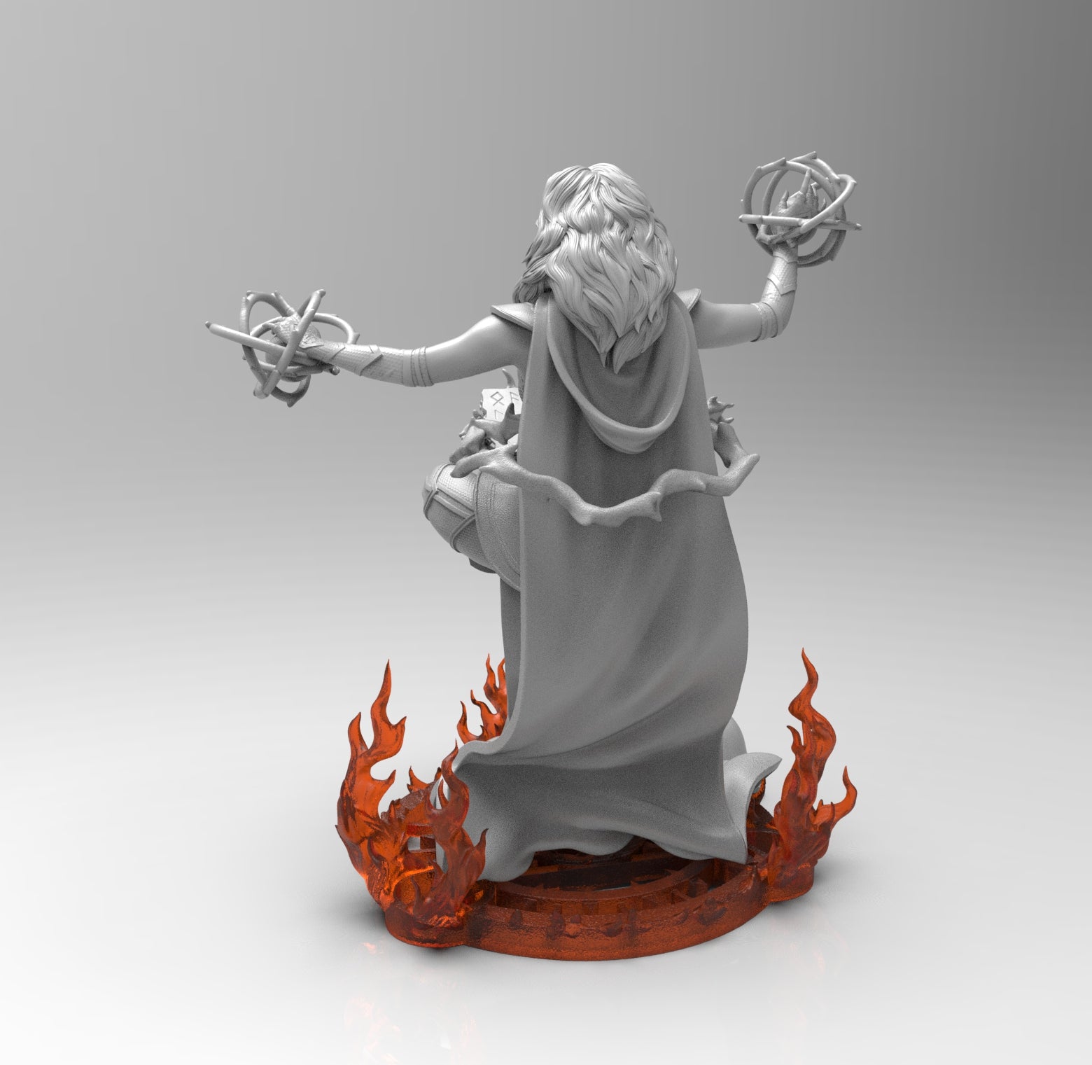 E125 - Comic character design, SW with fire statue, STL 3D model desig ...