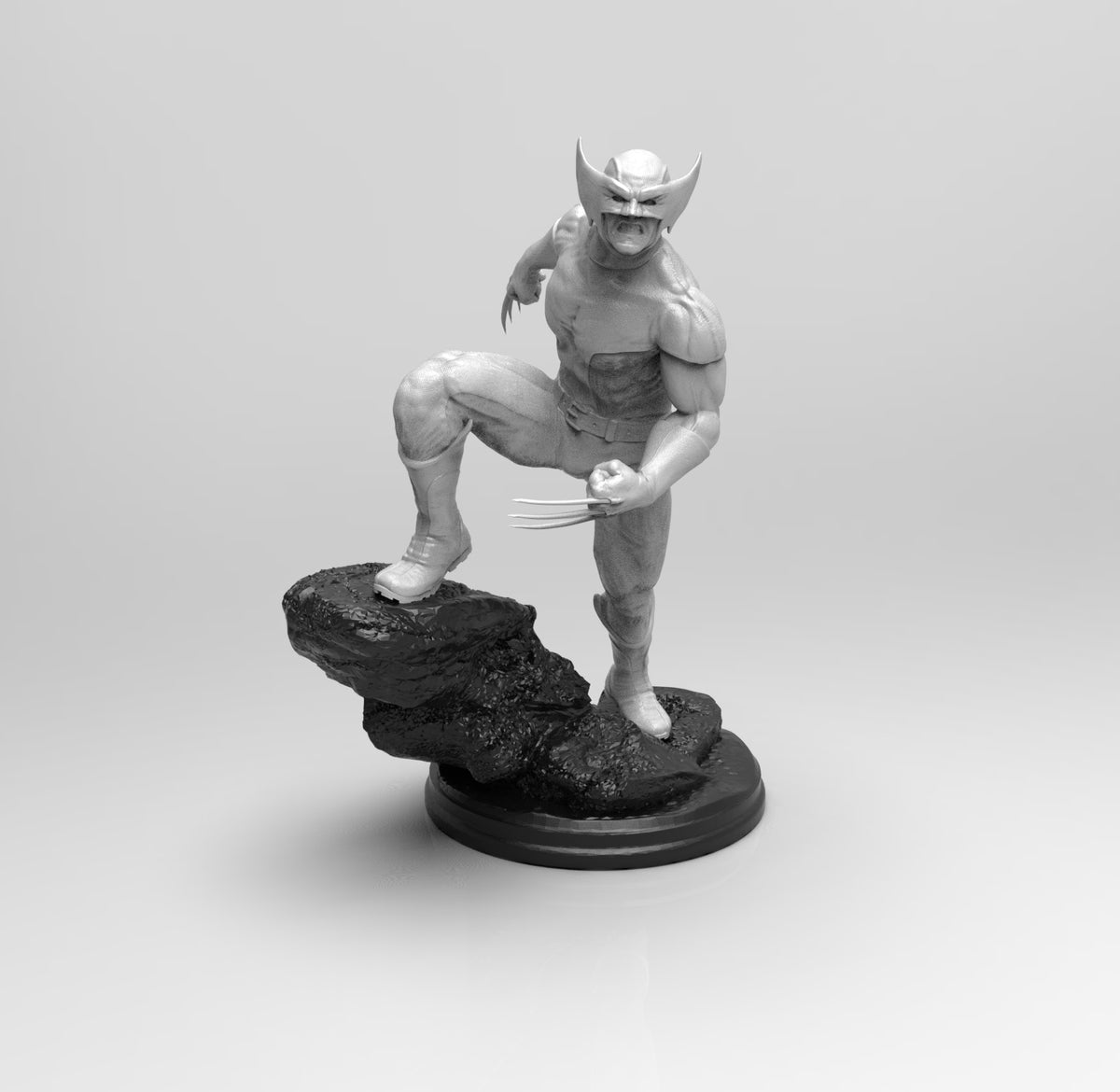 E136 - Comic character design, The muscle man Wolf X, STL 3D model des ...