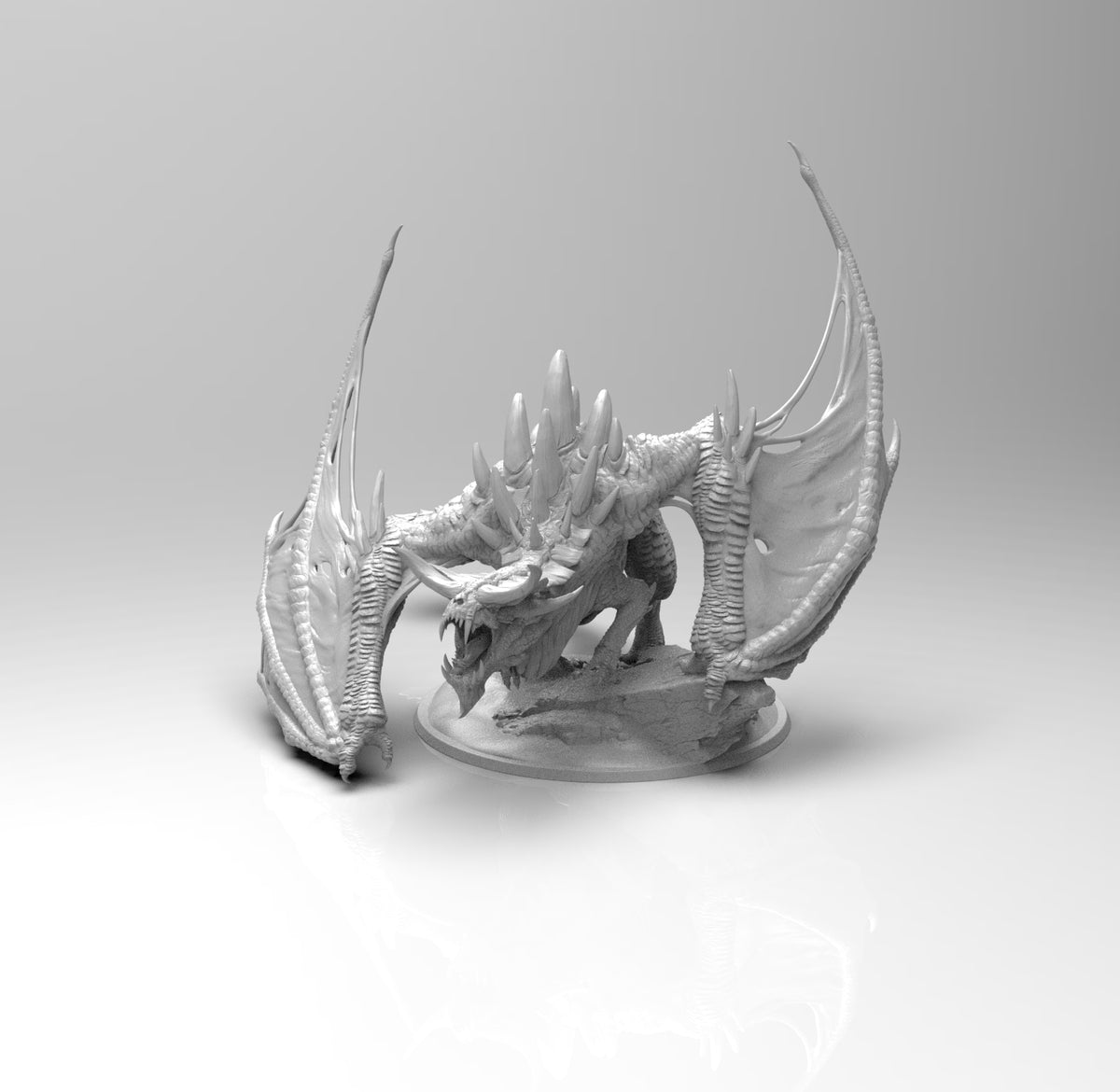 E191 - Legendary dragon design, The Magma Fire Dragon statue, STL 3D m ...