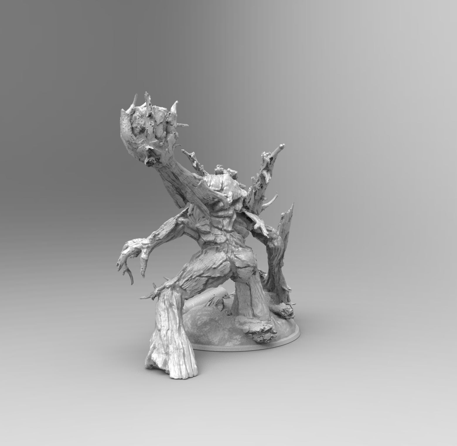 E173 - Legendary monster design, The Tree man throw rock. STL 3D model ...