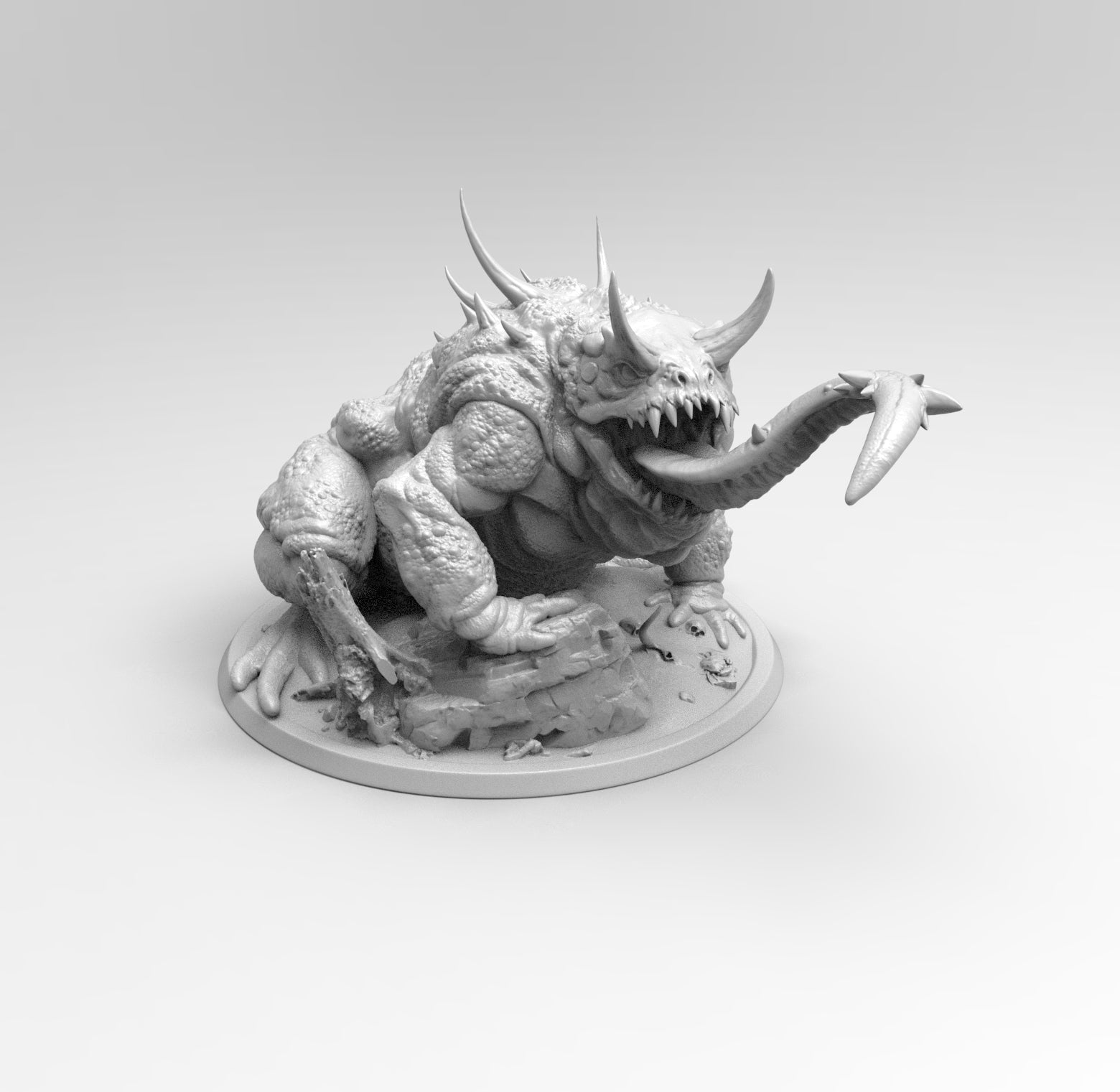E184 - Legendary monster design, The ugly toad with horns, STL 3D mode ...
