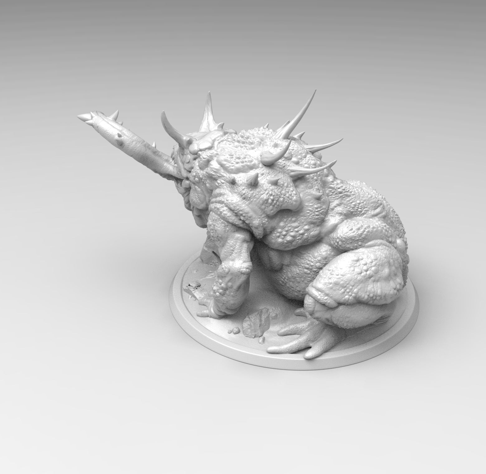 E184 - Legendary monster design, The ugly toad with horns, STL 3D mode ...