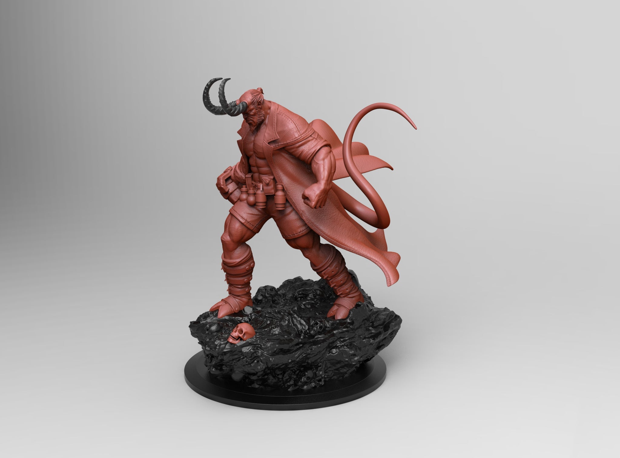 A283 - Comic character design, The muscle hell man, STL 3D model desig ...