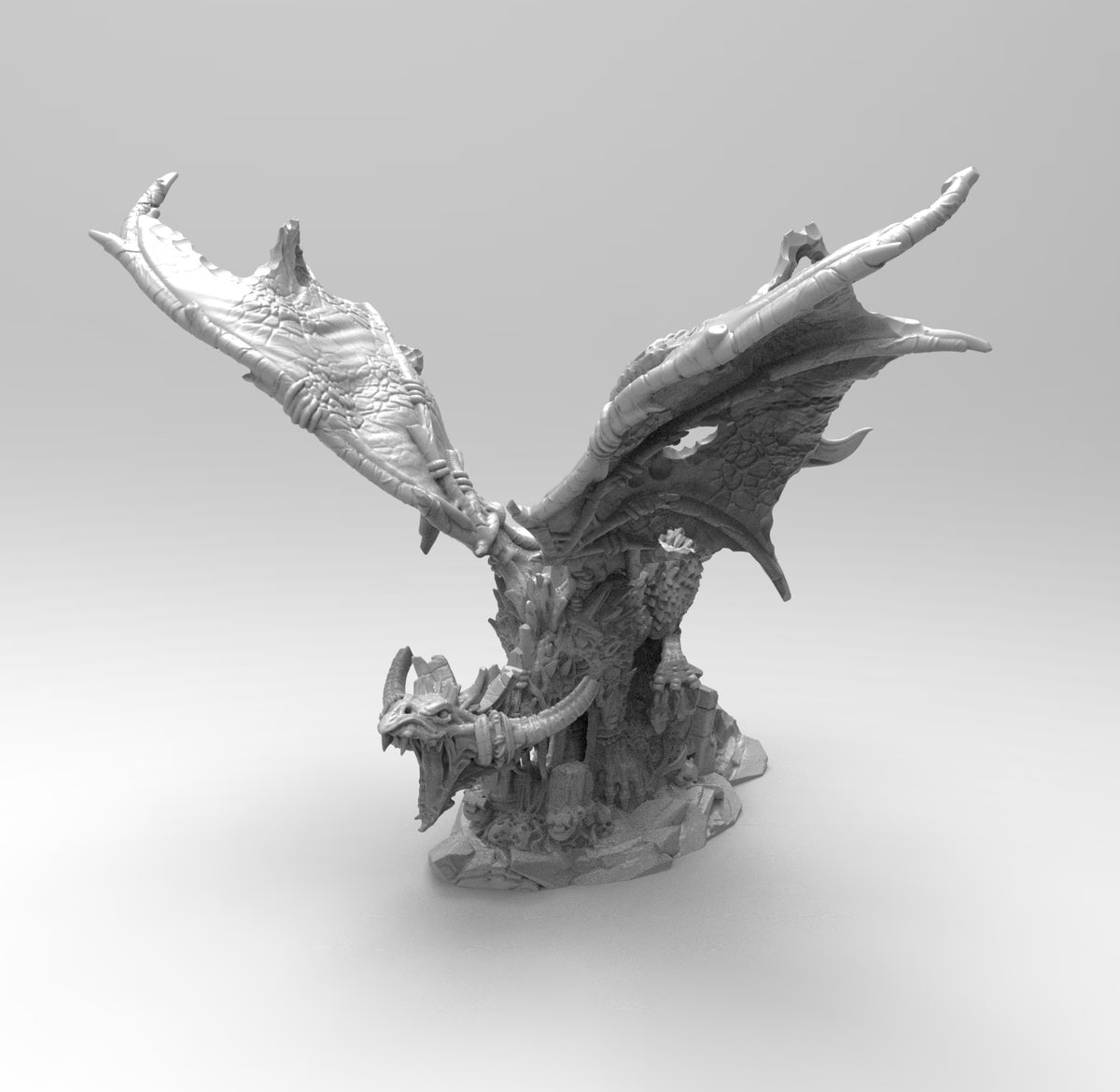 E211 - Legendary dragon design, The Cave old dragon design, STL 3D mod ...