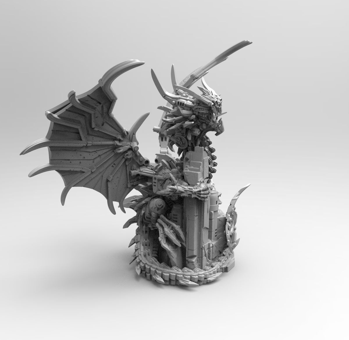 E213 - Legendary dragon design, The Robot mecha dragon statue, STL 3D ...