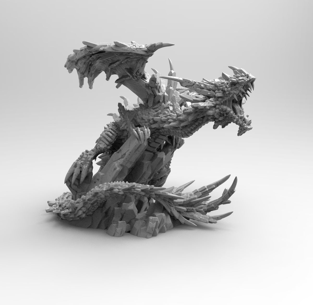 E212 - Legendary dragon design, The Crystal drago nstatue, STL 3D mode ...