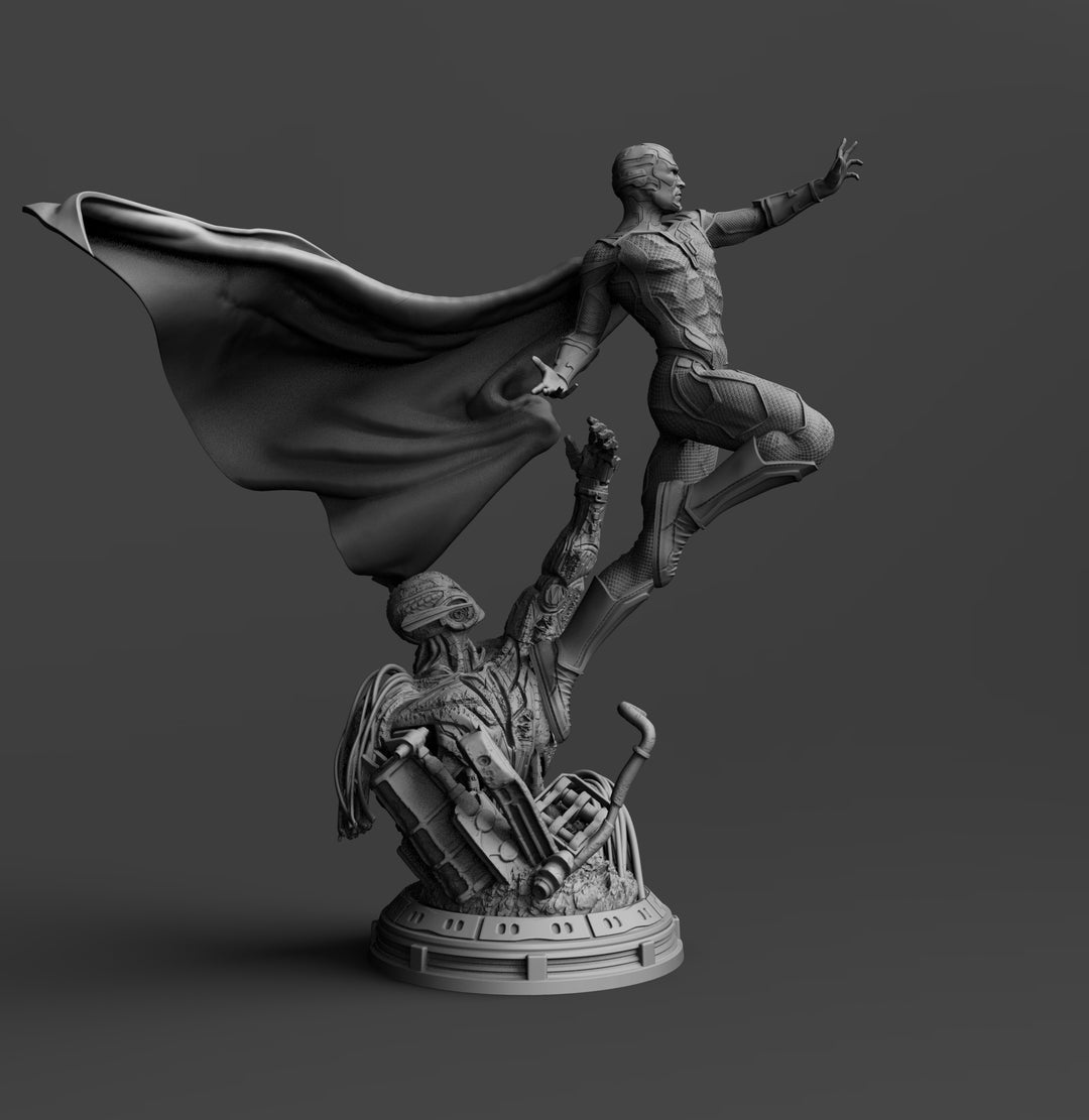 DL003 - Comic character design statue, Vision statue art, STL 3D model ...