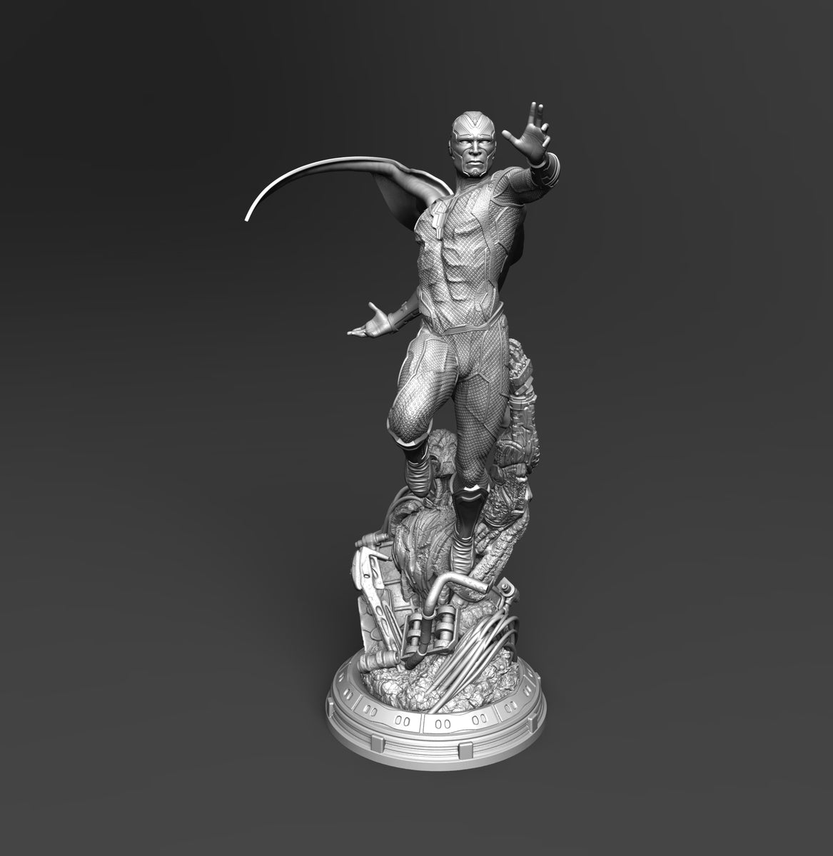 DL003 - Comic character design statue, Vision statue art, STL 3D model ...